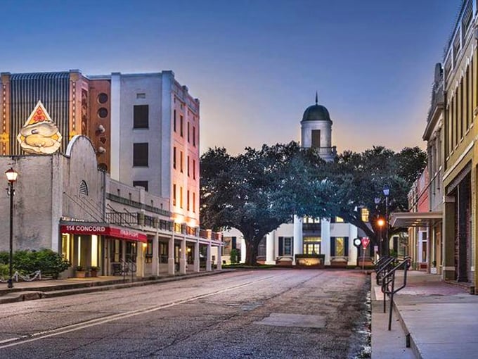 As evening falls, Abbeville's downtown transforms into a postcard-perfect scene&mdash;proving the best views in life sometimes come with the smallest price tags.