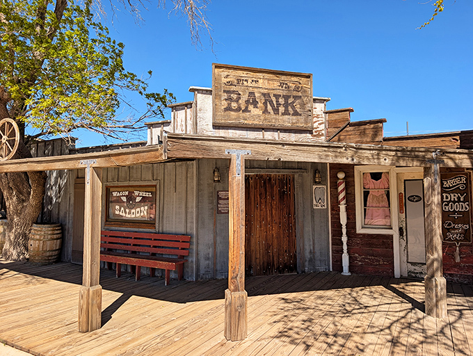This isn't just a fake bank facade—it's where countless movie outlaws plotted heists that never quite went according to plan.