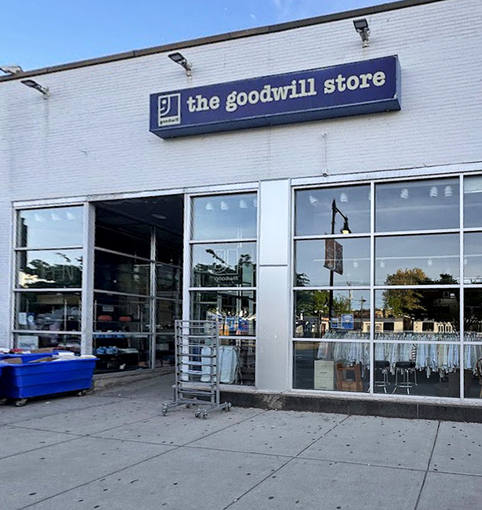 Another view of the welcoming entrance&mdash;where Massachusetts thrifters begin their quests for under-$40 treasures that spark joy and conversation.