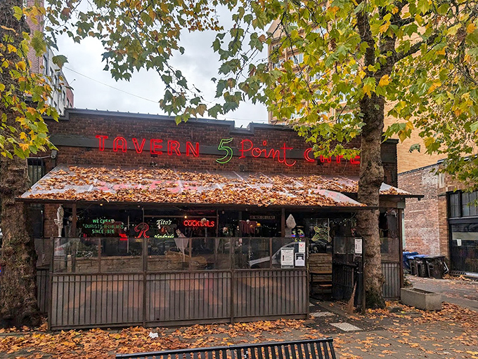 Autumn leaves frame this Seattle institution like nature's own Instagram filter. The perfect setting for comfort food when the weather turns.
