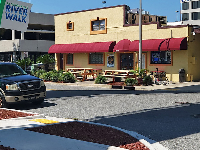 From this angle, The Southern Grill looks like it could be the setting for the final scene in a movie about finding authentic flavor.