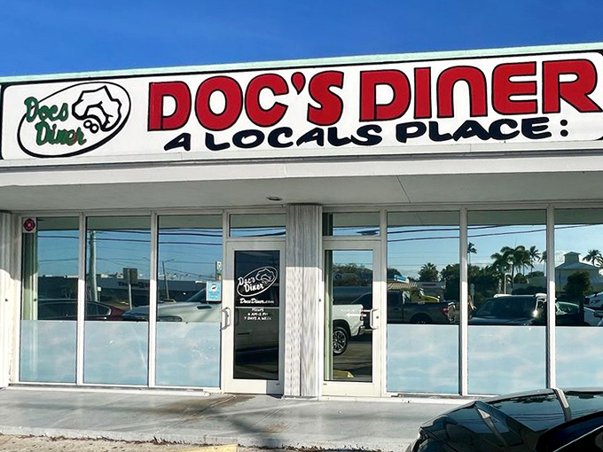 The exterior view that doesn't give away the treasure inside. Like all great Florida finds, the unassuming facade hides the real magic.