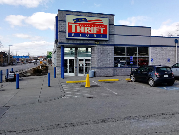 The welcoming entrance to bargain paradise. Like the gates to Narnia, but instead of a magical wardrobe, you get thousands of them.