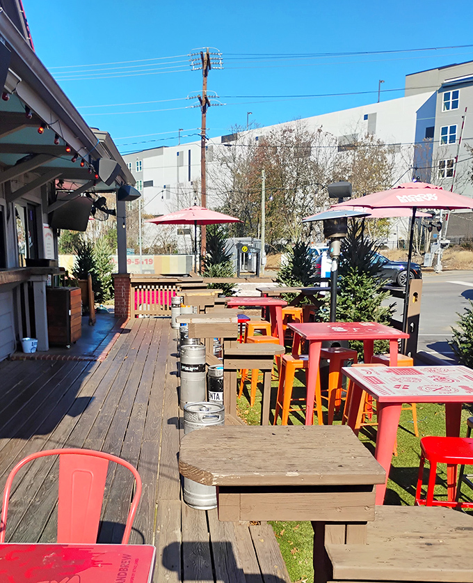 The outdoor deck offers fresh air seating with a side of people-watching&mdash;Charlotte's version of al fresco burger bliss.