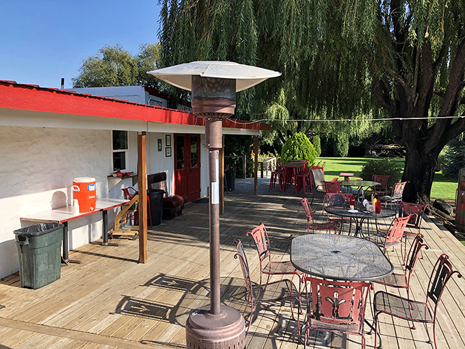 The outdoor patio where summer memories are made. Under those weeping willows, even the simplest meal tastes like vacation.