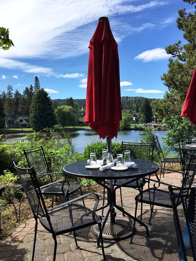 The riverside patio&mdash;where summer afternoons stretch into evening, and the Deschutes River provides nature's soundtrack to your meal.