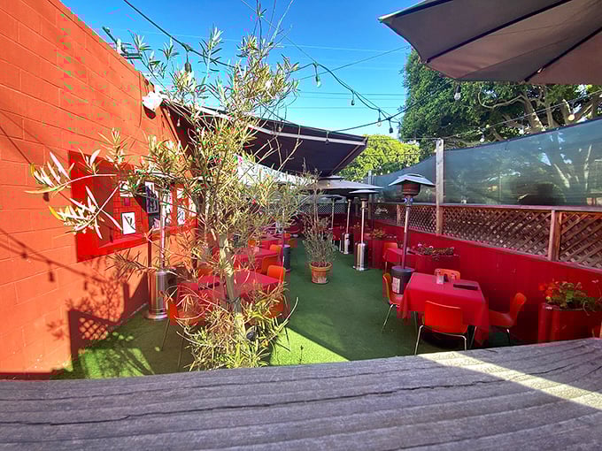 Even the outdoor seating maintains that time-capsule charm, perfect for people-watching between courses.