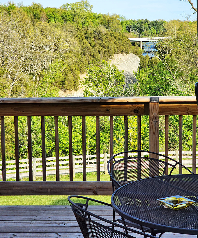 The outdoor deck offers diners a peaceful view of Ohio's natural beauty &ndash; the perfect digestif after a meal that demands to be remembered.