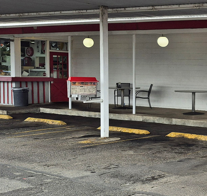 The outdoor seating area offers a no-frills spot to enjoy your feast while watching Springfield life unfold&mdash;simple pleasures at their finest.