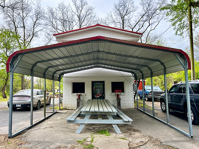 When weather permits, this covered outdoor seating area becomes the world's most exclusive dining patio &ndash; no reservations accepted, just appreciation required.