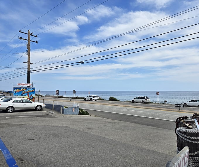 The PCH perspective &ndash; where the road meets the ocean, and hungry travelers discover that sometimes the best dining rooms have no walls at all.