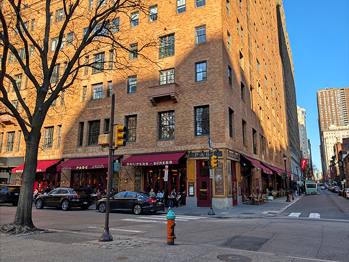Parc anchors its corner of Rittenhouse Square like it's been there forever. The burgundy awnings signal to passersby: extraordinary meals happen here.