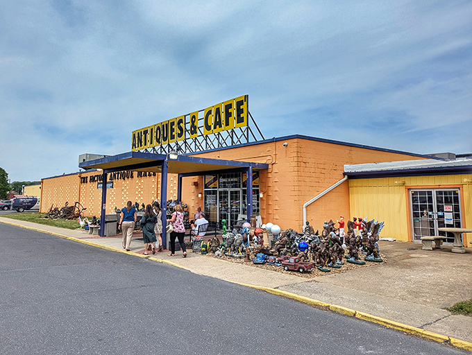 On busy days, eager treasure hunters line up outside&mdash;the yellow building a beacon of vintage delights in the Shenandoah Valley landscape.