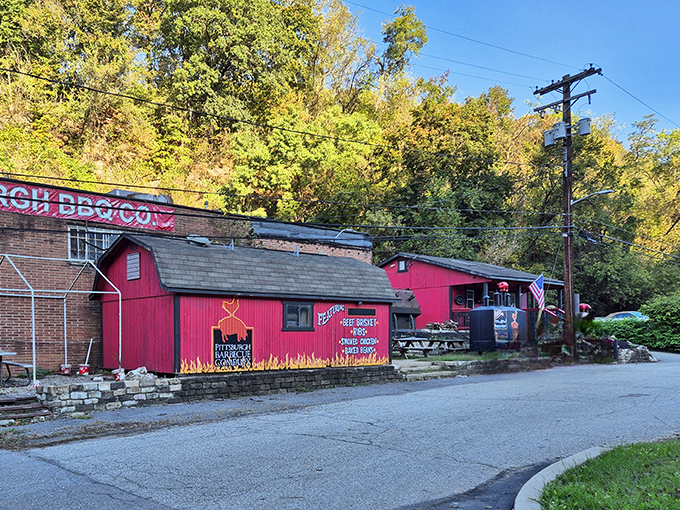 The whole operation looks like it was plucked from a barbecue dreamscape &ndash; red buildings, smoke, and the promise of meat that's been treated with respect.