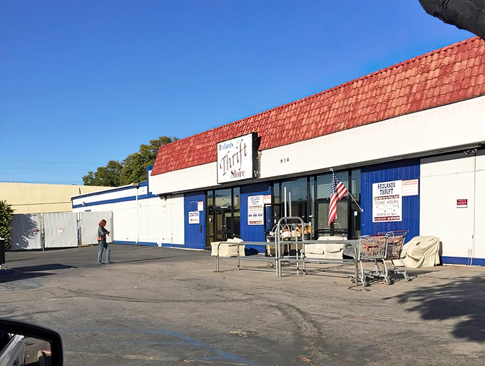 The exterior view from the parking lot - an unassuming facade that gives no hint of the wonderland of possibilities waiting inside.