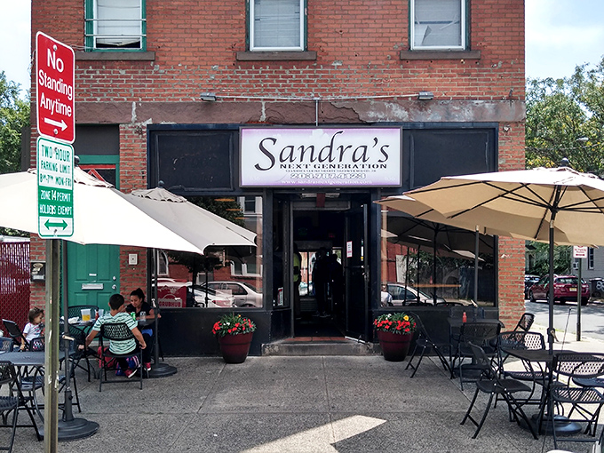 The welcoming outdoor space invites you to linger over your meal while watching New Haven life unfold around you.