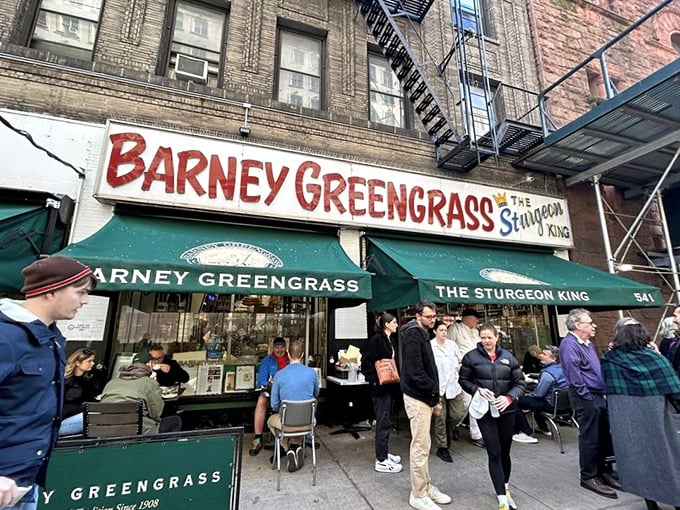 The line outside isn't a deterrent—it's a testament. These patient pilgrims know that Barney Greengrass rewards those who wait with smoky, salty perfection.