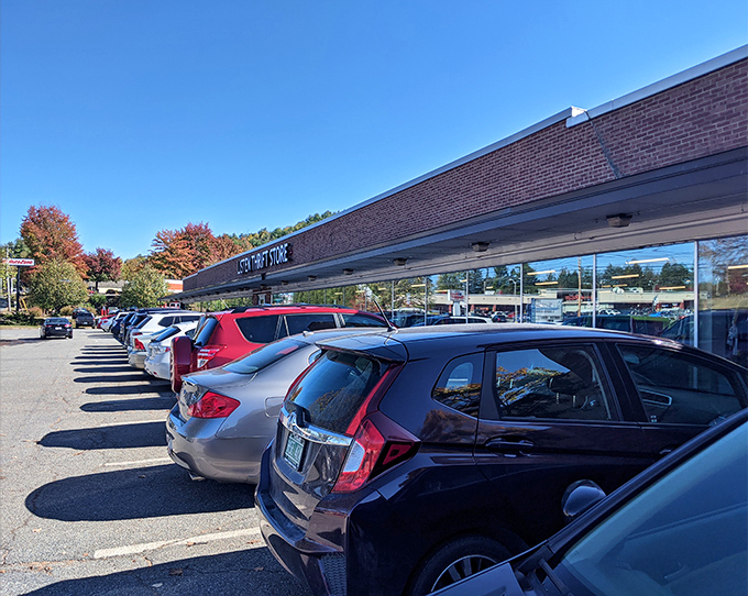 A bustling parking lot on a perfect autumn day&mdash;the surest sign that savvy shoppers know exactly where the best deals in Lebanon hide.