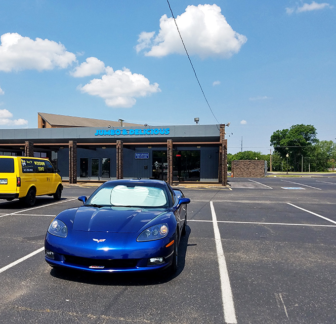 Even fancy cars need comfort food. The blue Corvette knows what's up&mdash;sometimes the best dining experiences come in the most unassuming packages.