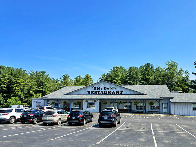 On sunny days, the Olde Dutch stands proud against blue skies and pine trees, its parking lot filling with cars of people who know where good food lives.