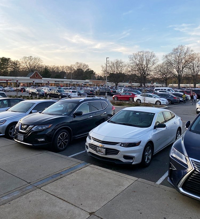 The parking lot at dusk&mdash;a sea of cars belonging to victorious shoppers. Each vehicle contains bags of triumph and wallets that somehow don't feel lighter.
