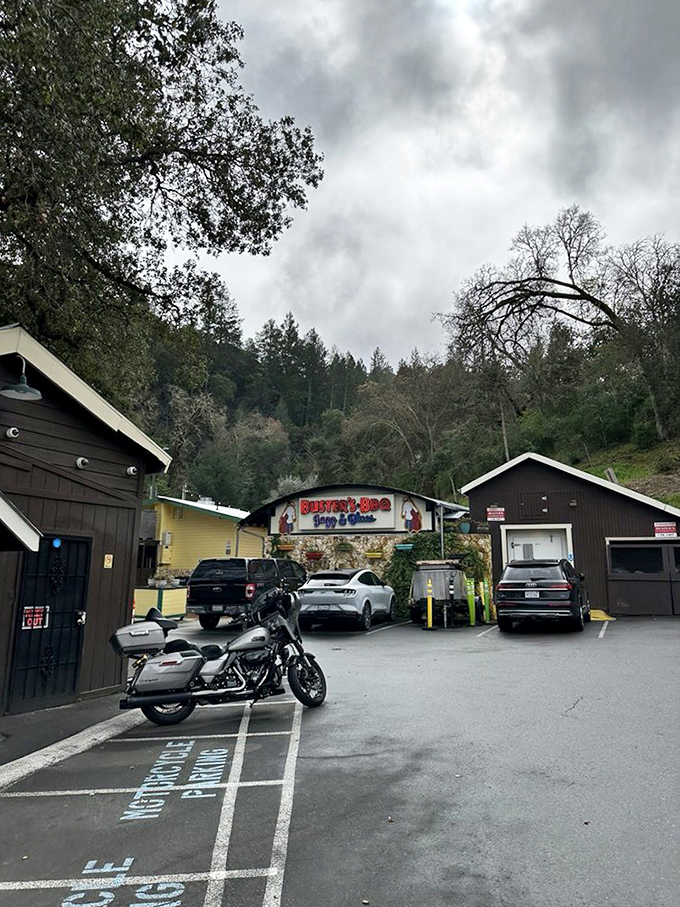 Even on cloudy days, Buster's parking lot fills with vehicles of BBQ pilgrims who know that great smoke requires no sunshine&mdash;just patience and skill.