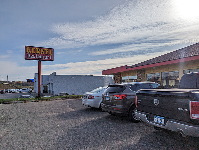 A full parking lot outside signals what locals already know&mdash;this humble spot serves something worth driving for today.