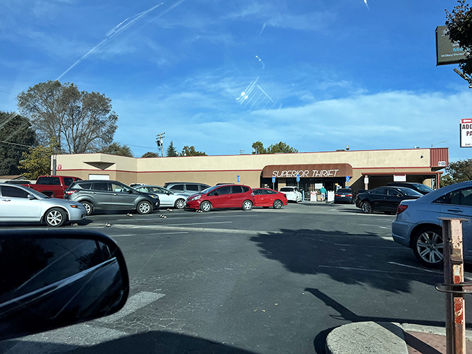 The parking lot fills early on discount days, as savvy shoppers know the early bird catches the vintage vinyl.