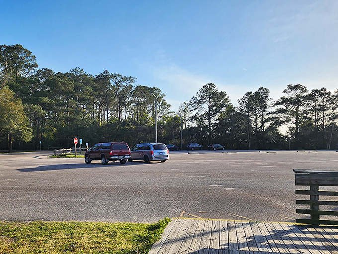 Don't judge a park by its parking lot. Beyond this humble entrance lies a coastal wonderland waiting to be discovered.