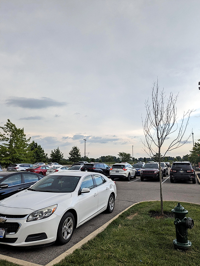 The packed parking lot at dusk tells the true story &ndash; Tanger isn't just shopping, it's a destination. Even the fire hydrant looks fashionable here.