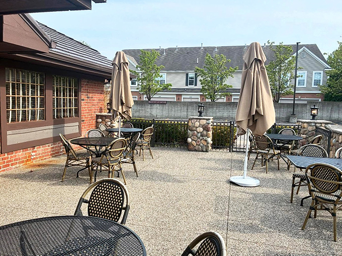 The patio offers al fresco dining where every meal tastes better under Michigan skies. 