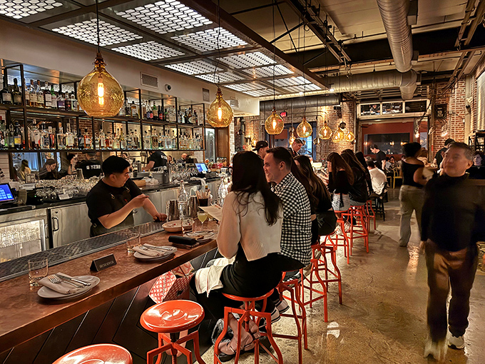 The bustling bar scene proves that in LA, the hottest club is actually a restaurant where the password is "How long is the wait?"