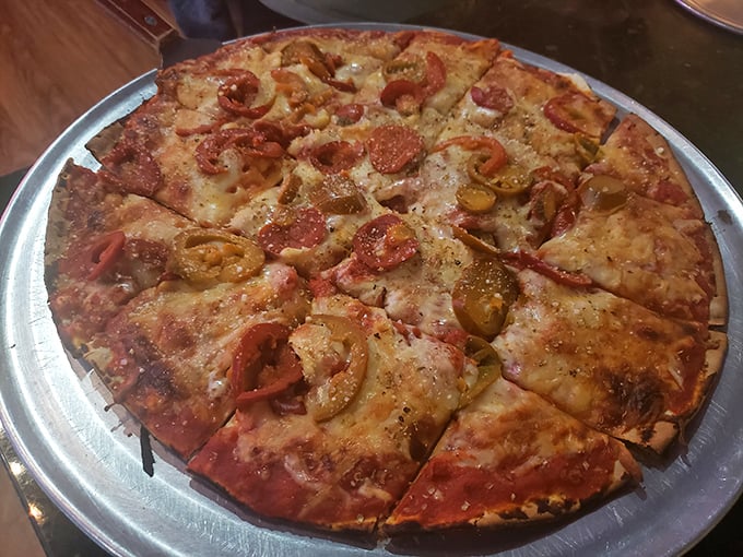 Pizza that proves this deli refuses to be typecast, with a perfectly blistered crust supporting the weight of toppings in delicious harmony.