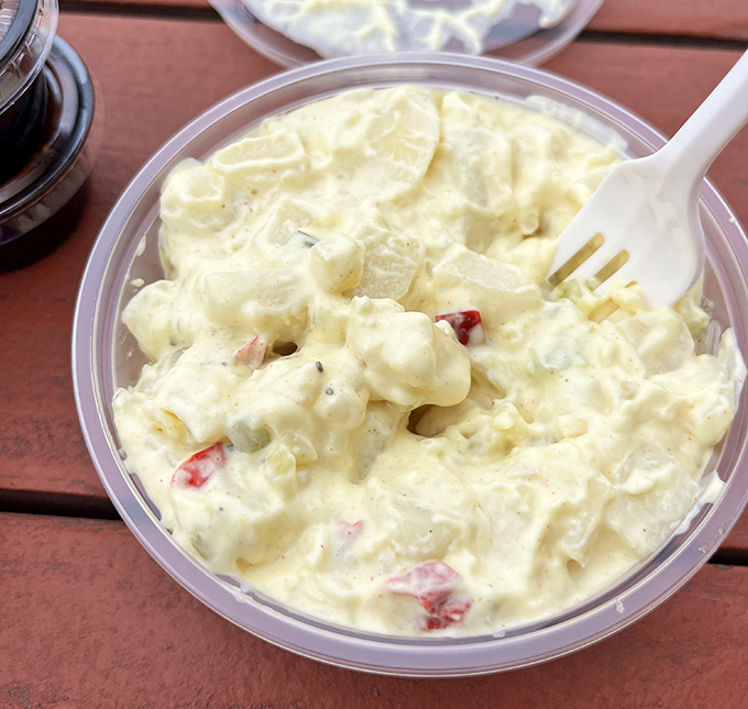 Potato salad that refuses to be an afterthought—creamy, substantial, and the perfect cool counterpoint to all that glorious smoke.