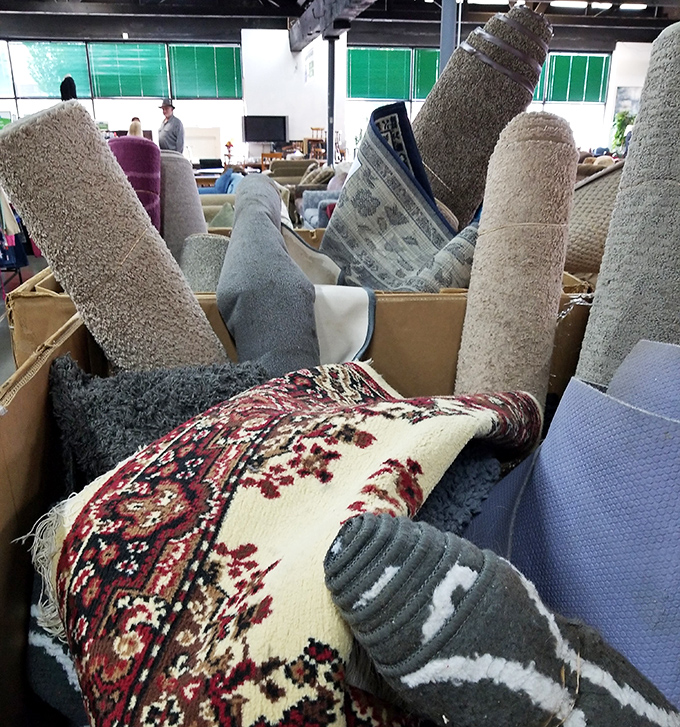 The rug section: where Persian patterns meet shag carpeting in a textile time warp that could transform any floor from boring to brilliant.