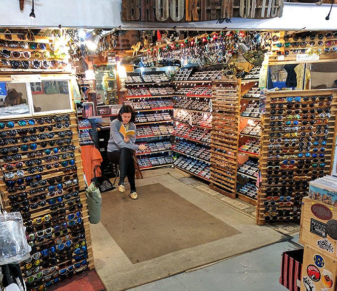 Sunglasses as far as the eye can see – an optical wonderland where your face can try on new personalities.