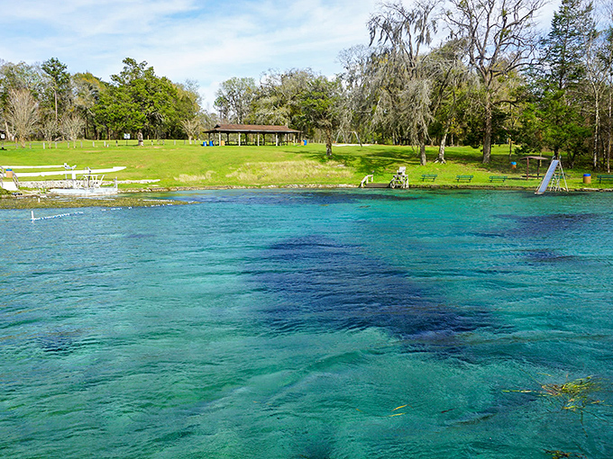 Where forest meets water in perfect harmony &ndash; the spring's edge creates a natural boundary between two magnificent worlds.