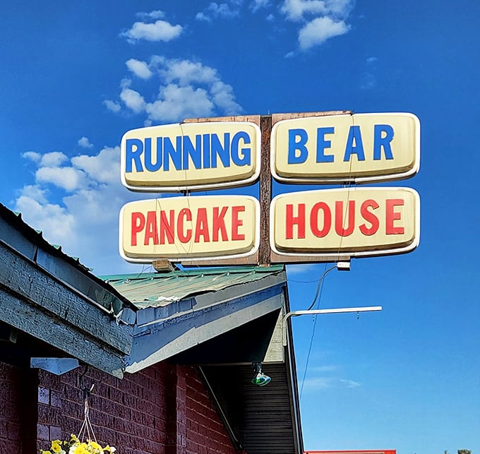 The vintage sign has guided breakfast pilgrims for years&mdash;a four-panel promise of pancake perfection against Montana's impossibly blue sky.