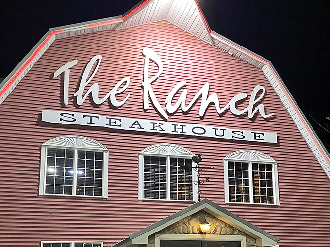 At night, The Ranch Steakhouse's illuminated sign serves as a North Star for hungry travelers&mdash;a promise of comfort and satisfaction waiting just inside those doors.