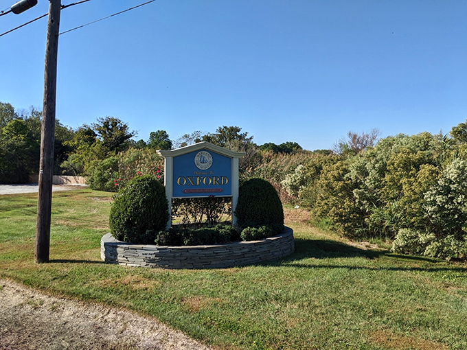 Oxford's welcome sign doesn't shout—it doesn't need to. It simply announces you've arrived somewhere that values permanence over trends.
