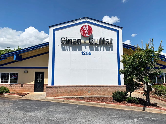 The beacon of buffet bliss standing proud on Woodruff Road. That red emblem above the Ginza sign is basically a lighthouse guiding hungry ships to harbor.