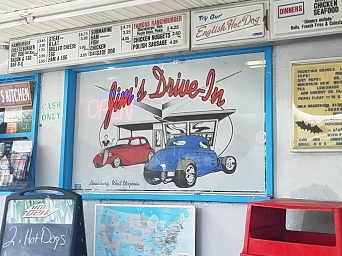 The vintage-style sign featuring classic cars perfectly captures the timeless appeal of this Lewisburg landmark. Some things never go out of style.