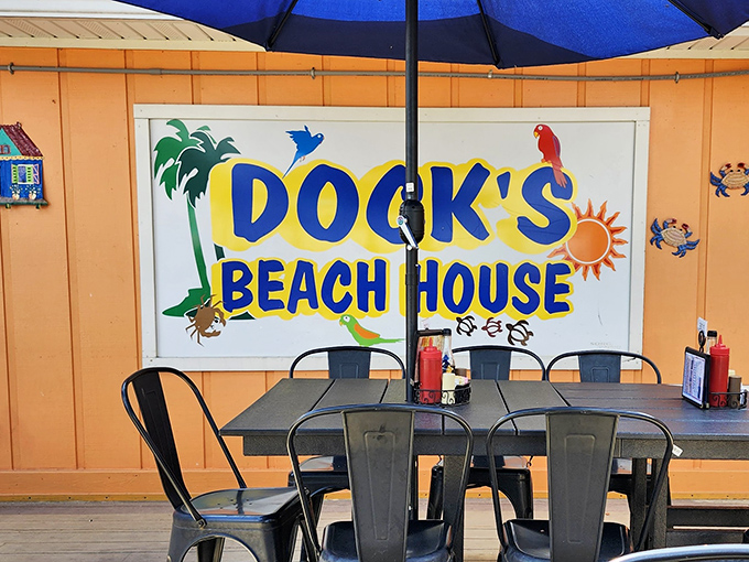 The sign says it all&mdash;bright colors, playful imagery, and a promise of good times. Like a billboard for your taste buds' next adventure.