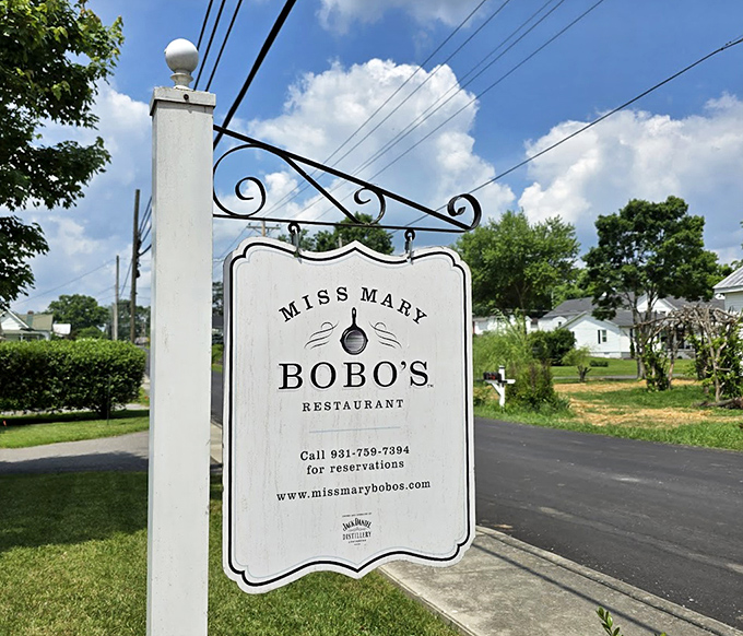 The charming roadside sign stands as a beacon for hungry travelers. In Lynchburg, this isn't just a restaurant sign&mdash;it's a promise of good things to come.