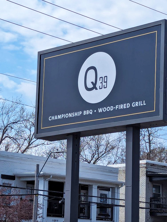 The roadside sign announces "Championship BBQ" without exaggeration &ndash; a bold claim in Kansas City that Q39 backs up with every smoky bite.