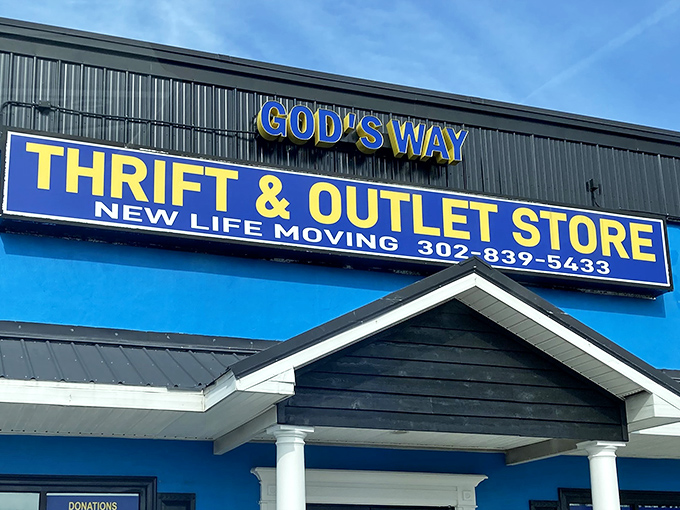 The iconic blue and yellow signage has become a landmark for Delaware's thrift community, a beacon of bargains visible from down the highway.