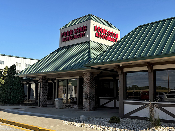 The sign shines like a North Star for hungry travelers. Four stars might be an understatement for what awaits inside.