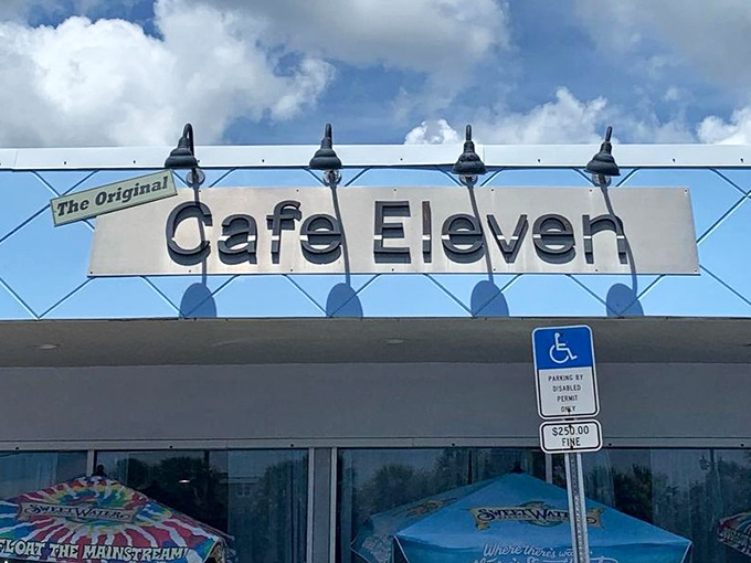 "The Original" proudly proclaims the sign, as if to say, "Accept no substitutes for this slice of St. Augustine Beach paradise."
