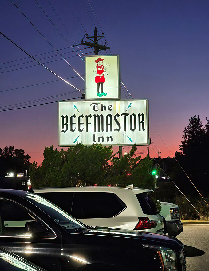 That neon sign against the twilight sky isn't just advertising&mdash;it's a beacon calling to carnivores from miles around.