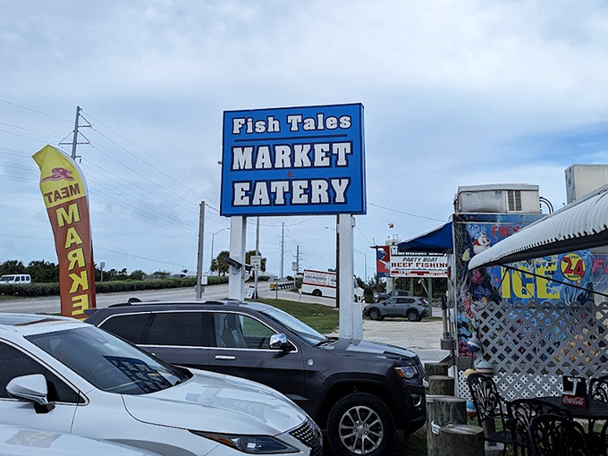 That roadside sign calls to you like a lighthouse beacon, guiding seafood lovers to their inevitable destination of deliciousness.